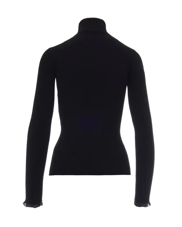 Elisabetta Franchi Logo Plaque High-neck Ribbed Jumper