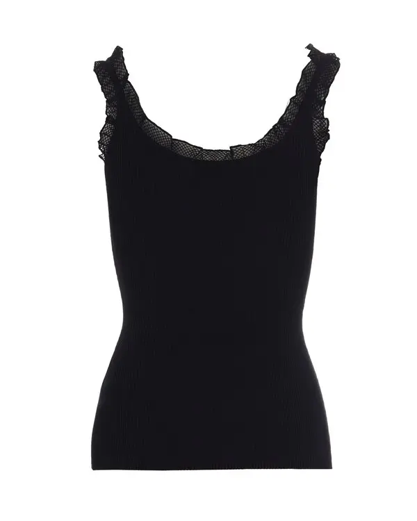 Elisabetta Franchi Sleeveless Lace Trim Tank