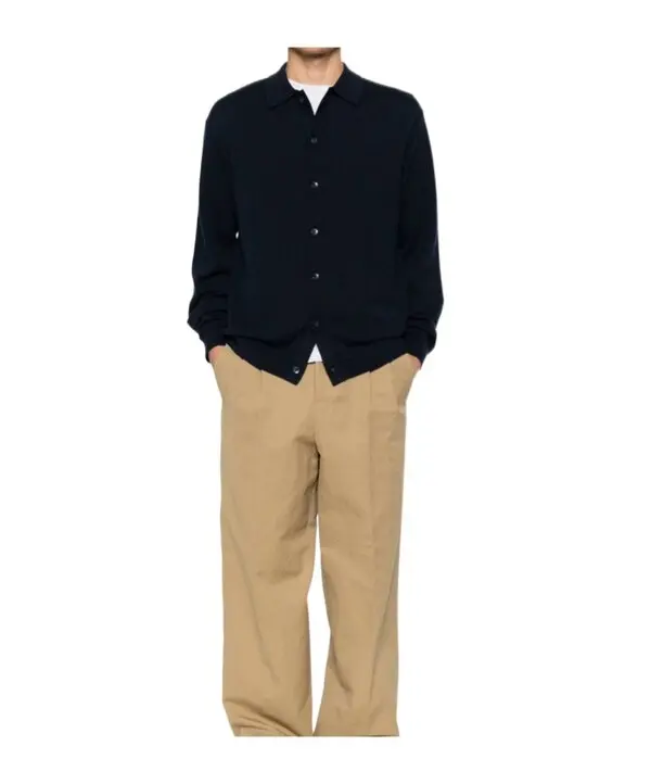 7 For All Mankind Button-up Long-sleeve Shirt - Navy Blue