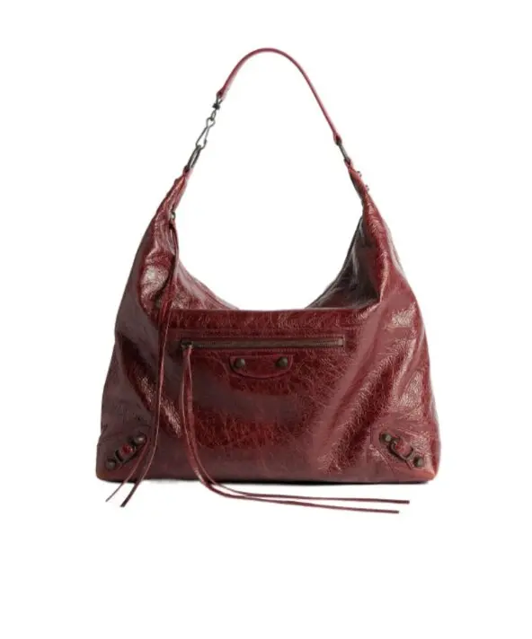 Balenciaga Le City Hobo Bag Medium - Berry Red