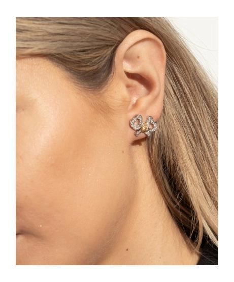 VIVIENNE WESTWOOD Rigoberta Orb Bow Earrings With Crystal Embellishments