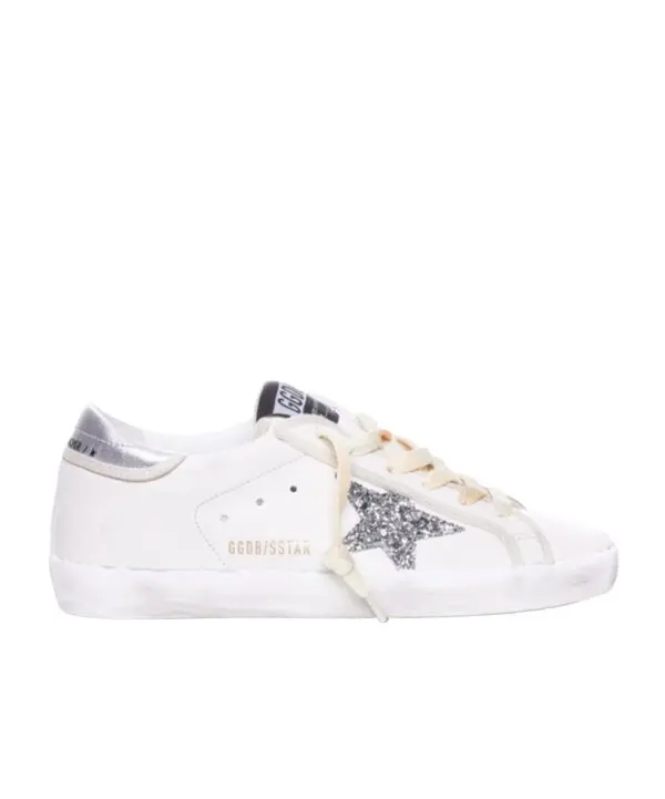 GOLDEN GOOSE Super Star Glittered Sneakers - White