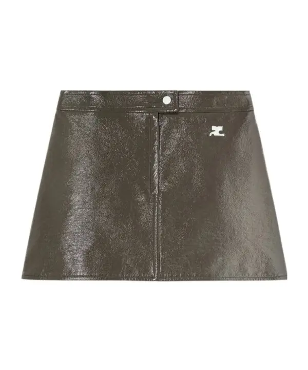 COURREGES Courrèges Vinyl Mini Skirt - Brown
