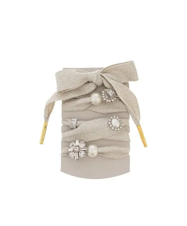 GOLDEN GOOSE Embellished Skin Sparkling Shoelaces - Nude