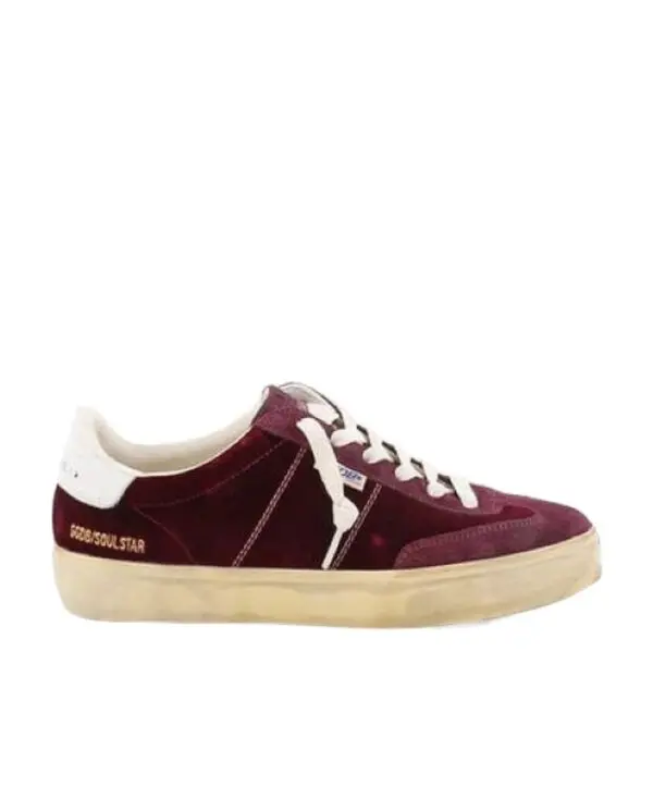 GOLDEN GOOSE Soul Star Velvet Lace-up Sneakers - Brown