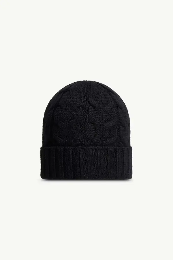 Moncler Wool Beanie With Logo Detail