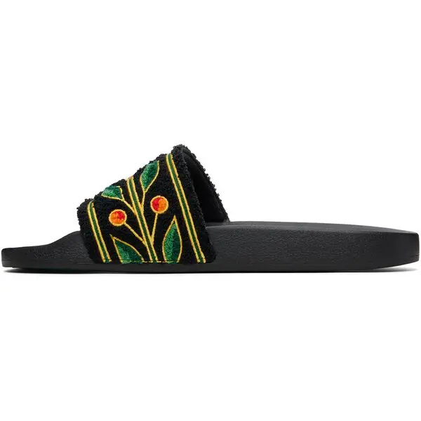 Casablanca Laurel Terry Embroidered Slides