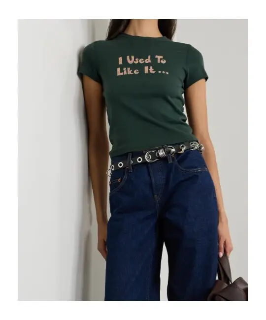 RE/DONE I Used To Like It... But Now I Love It!" Slogan Print Recycled Cotton-jersey T-shirt