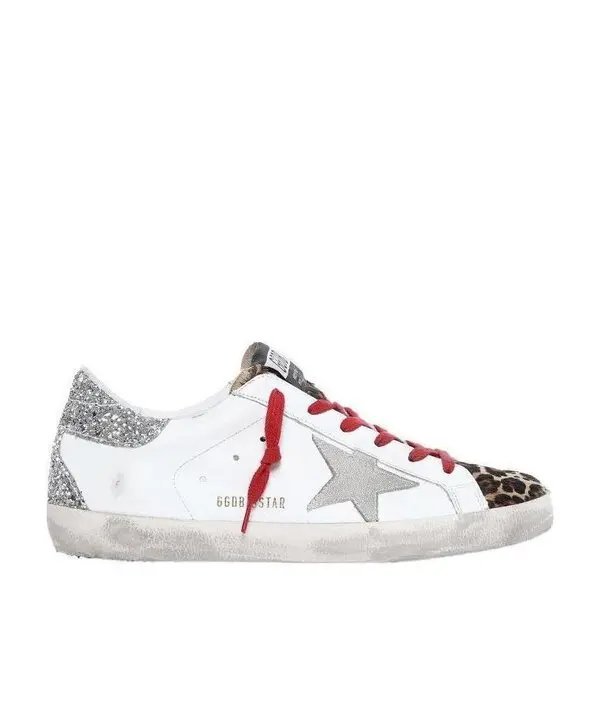 GOLDEN GOOSE Superstar Sneakers With Leopard Print - White