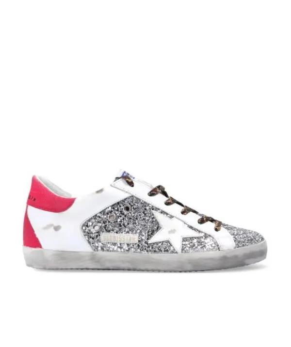 GOLDEN GOOSE Superstar Glitter Lace-up Sneakers - White