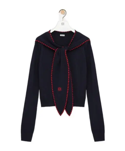 Loewe Long-sleeved Sweater - Navy Blue/red