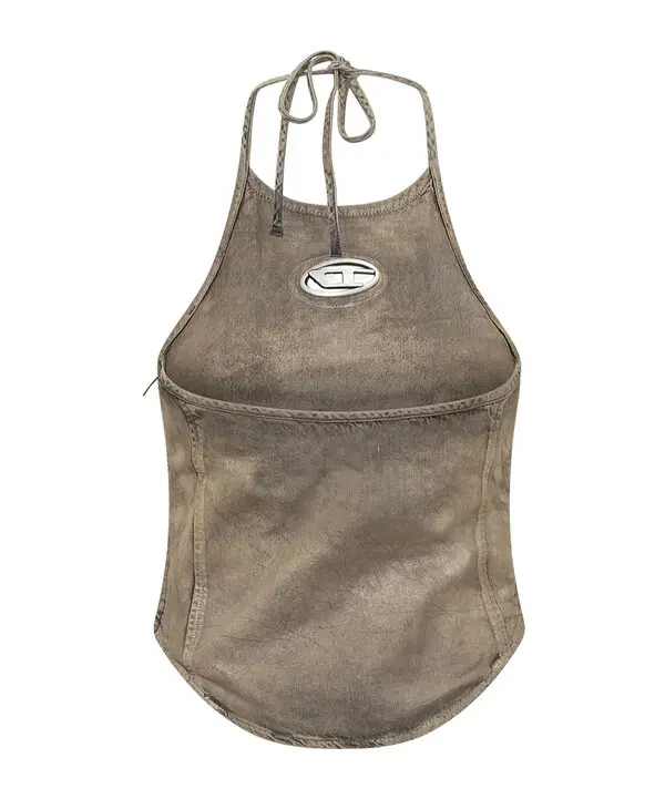 DIESEL® Logo Plaque Satin Top