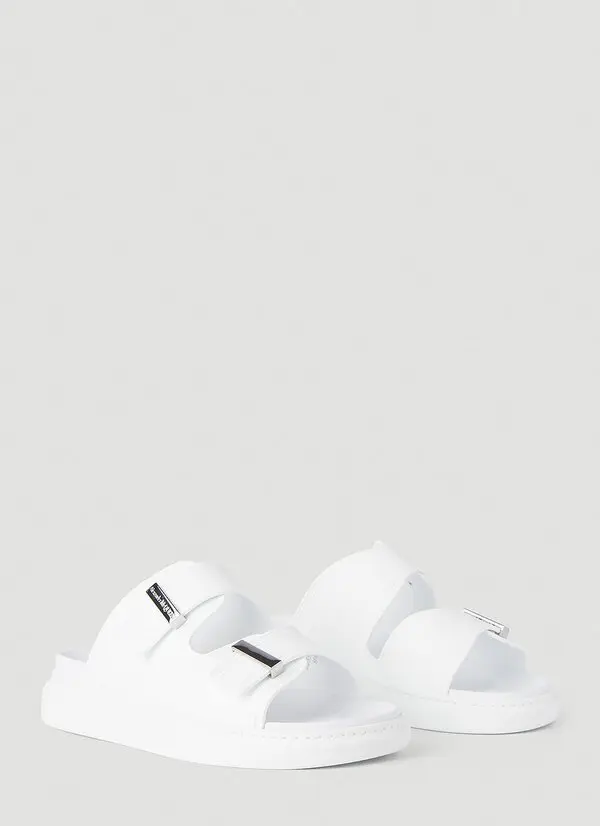 Alexander McQueen Logo Buckle Detail Flat Sandals