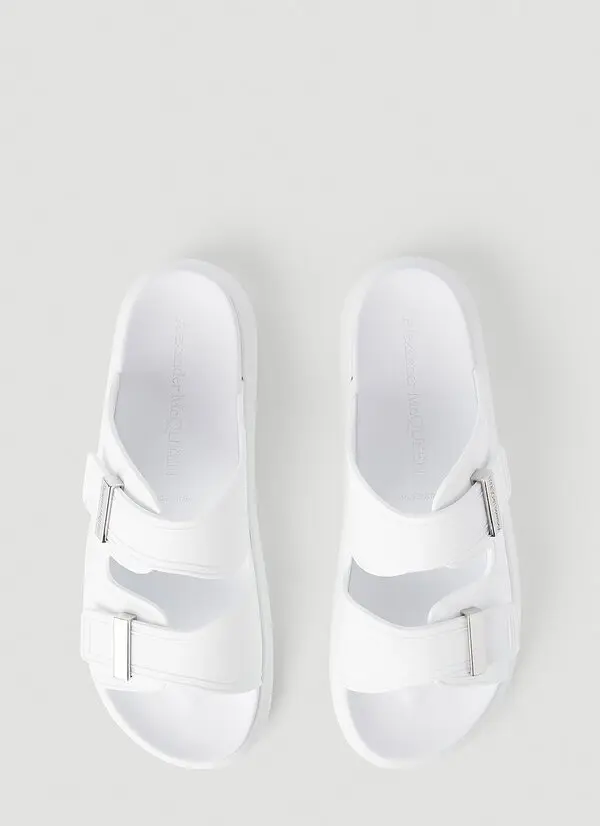 Alexander McQueen Logo Buckle Detail Flat Sandals