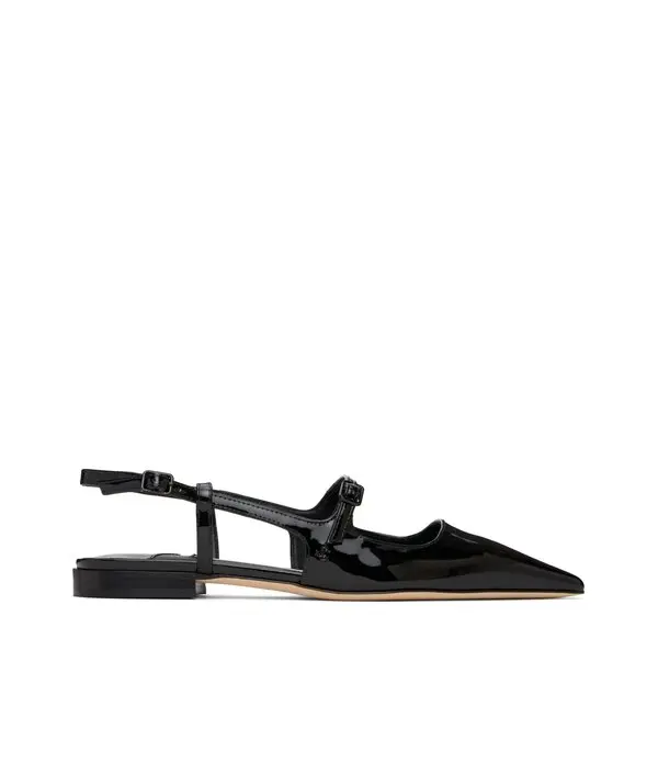 JIMMY CHOO Pointed Toe Flat Sandals - Black