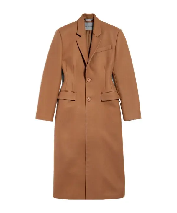 Balenciaga Single-breasted Coat - Camel