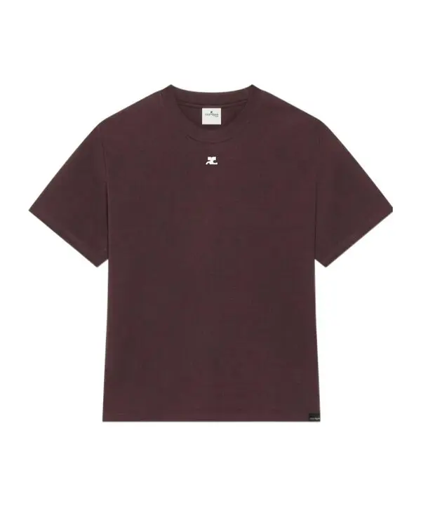 COURREGES Courrèges Ac-logo Crewneck T-shirt - Brick Red