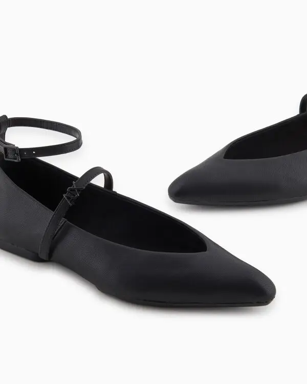 Armani Exchange Pointed-toe Ballerina Shoes