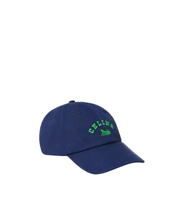 Celine Richelieu Cap In Light Cotton Twill - Deep Navy Blue
