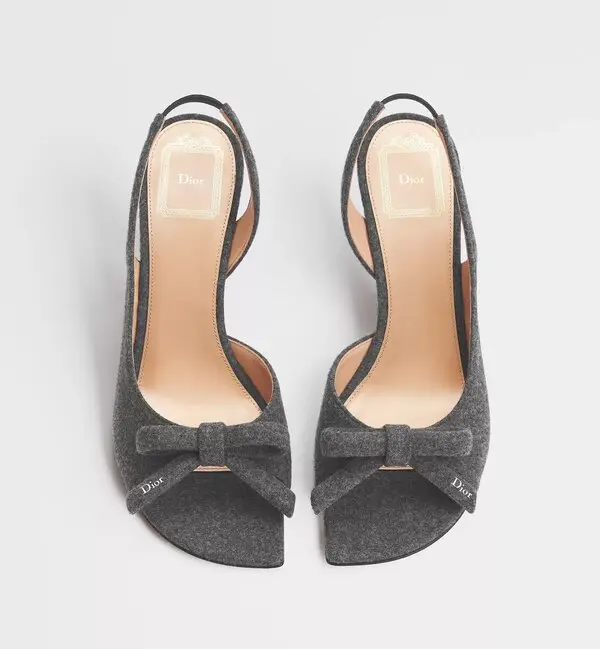 Dior Bow Heeled Slingback Sandal