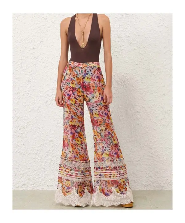 Zimmermann Luna Floral Lace Trousers - Multi Floral