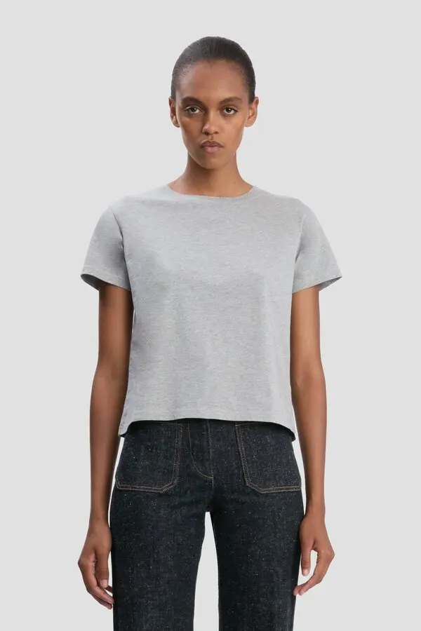 Victoria Beckham Shrunken Fit T-shirt - Grey Marl