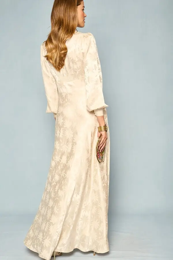 Rixo Emory Daisy Jacquard Champagne Regular