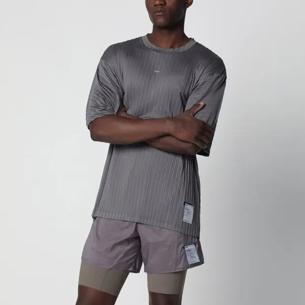 Satisfy Auralite Pleated T-shirt In Granite - Grey