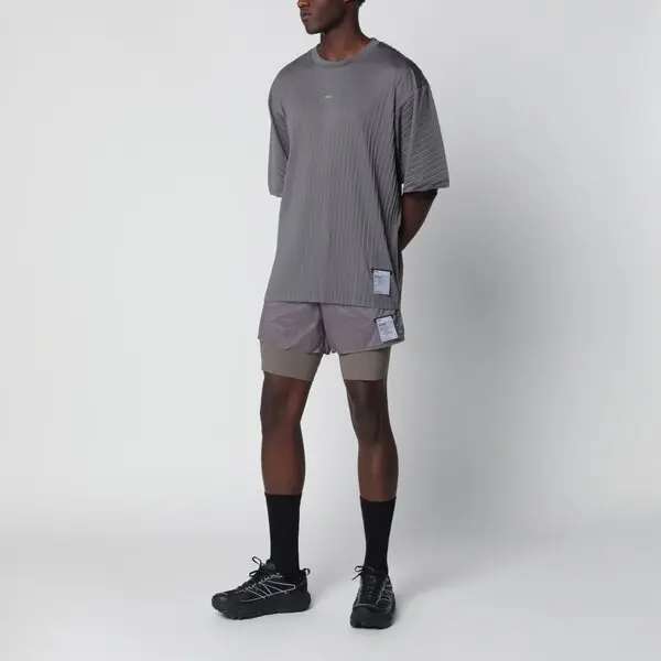 Satisfy Auralite Pleated T-shirt In Granite - Grey