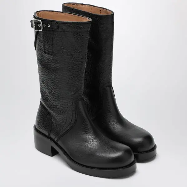 Dries Van Noten Leather Biker Boots