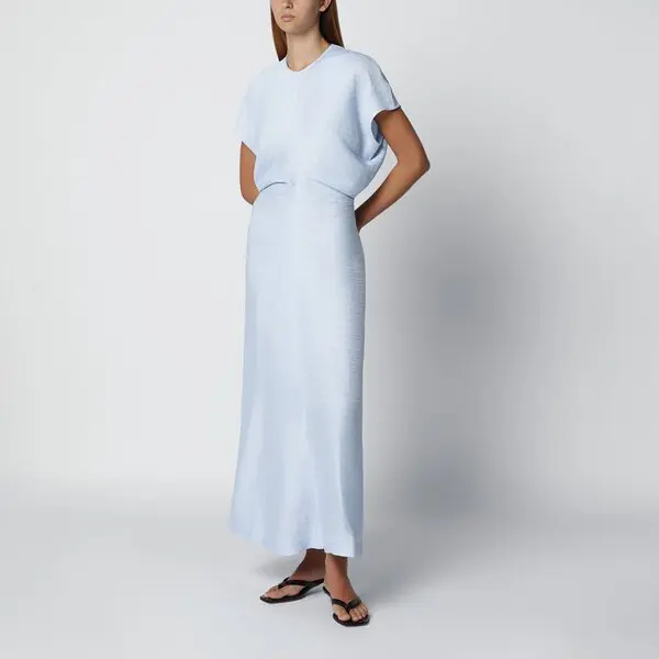 TOTEME Sky Blue Fluid Satin Dress - Light Blue