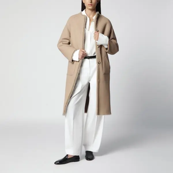BLANCHA Hazelnut Reversible Shearling Coat