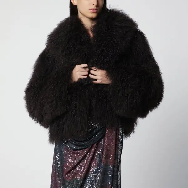 BLANCHA Short Chocolate Fur Jacket - Brown