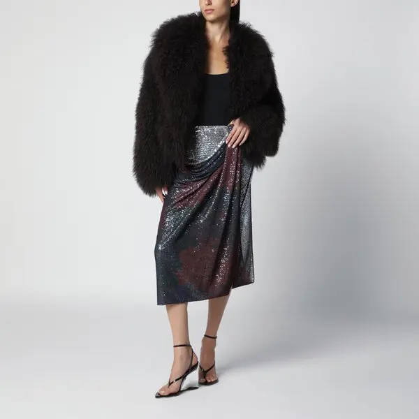 BLANCHA Short Chocolate Fur Jacket