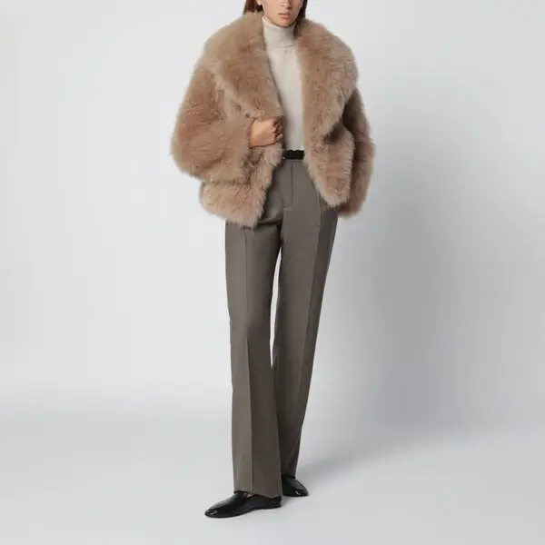 BLANCHA Short Caramel Fur Jacket