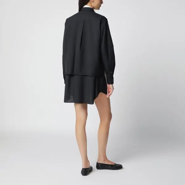 Sacai Wool-blend Mini Shirt Dress
