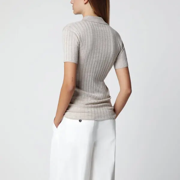 TOTEME Ribbed Cashmere And Silk Polo Shirt