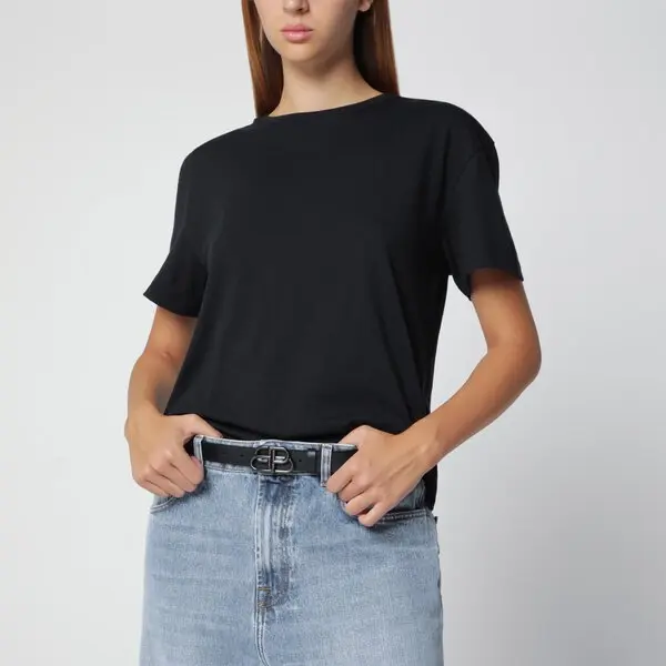 Balenciaga Slim Bb Belt In Calfskin Leather