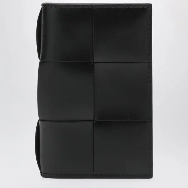 Bottega Veneta Bifold Card Holder With Maxi Intreccio - Black