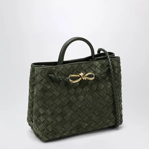 Bottega Veneta Andiamo Small Intrecciato Suede Bag