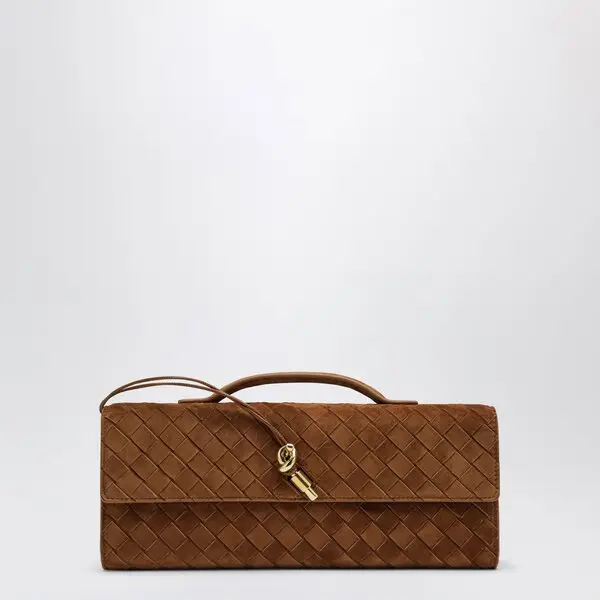 Bottega Veneta Andiamo Clutch With Suede Handle