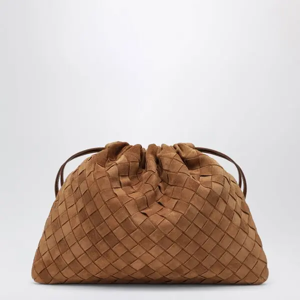 Bottega Veneta Amber Suede Intrecciato Dust Bag - Brown