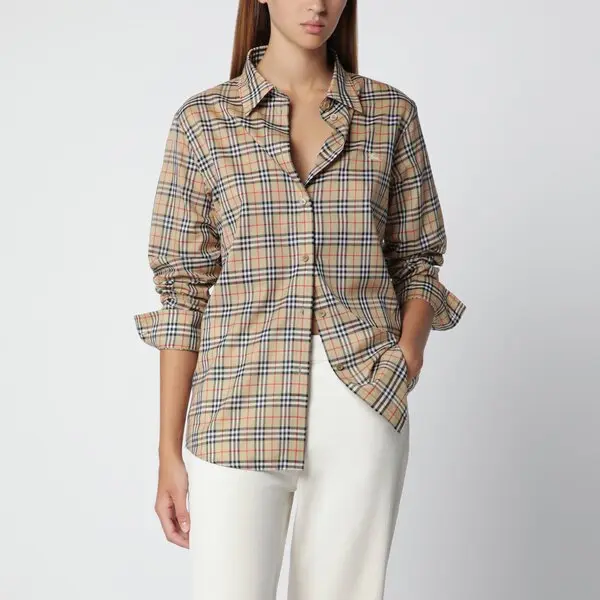 Burberry Cotton Shirt With Check Pattern