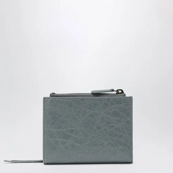Balenciaga Le City Bifold Lambskin Wallet In -grey - Blue