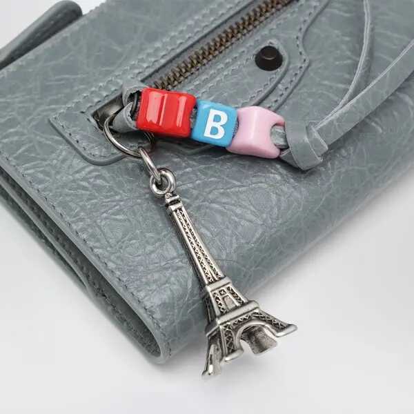 Balenciaga Le City Bifold Lambskin Wallet In -grey - Blue