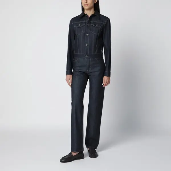 Bottega Veneta Denim Jacket With Intrecciato Collar