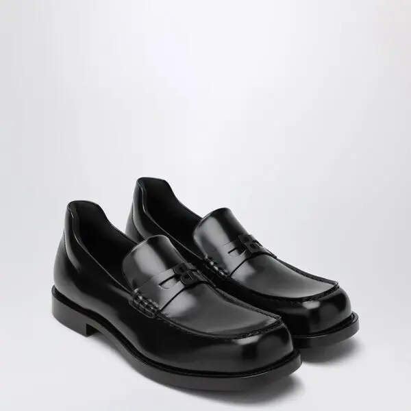 Balenciaga Shiny Calfskin Leather Loafers