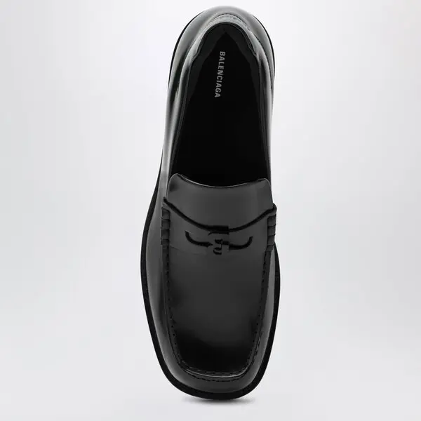 Balenciaga Shiny Calfskin Leather Loafers