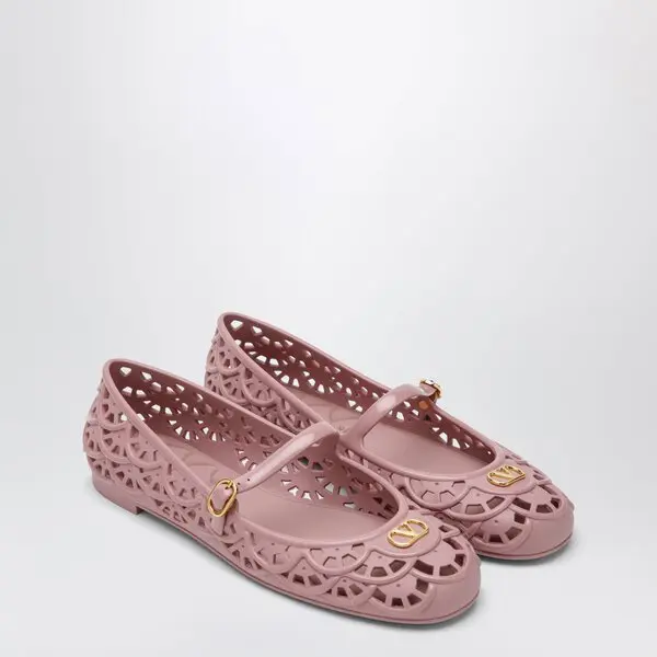 Valentino Garavani Rubber Vlogo Ballet Flats - Pink