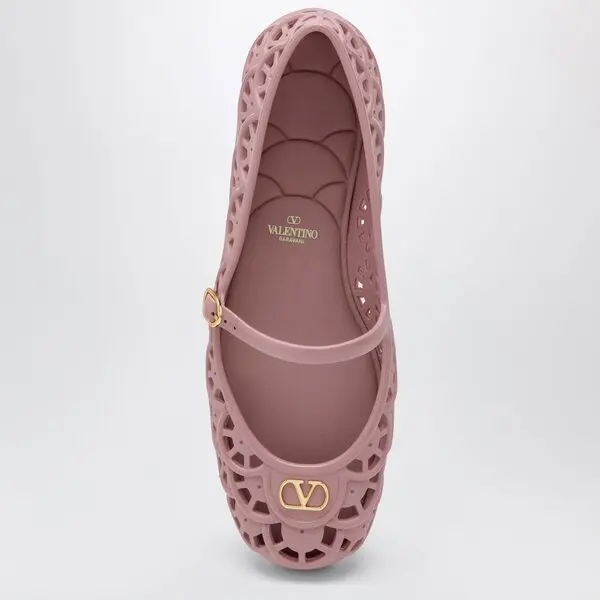 Valentino Garavani Rubber Vlogo Ballet Flats - Pink